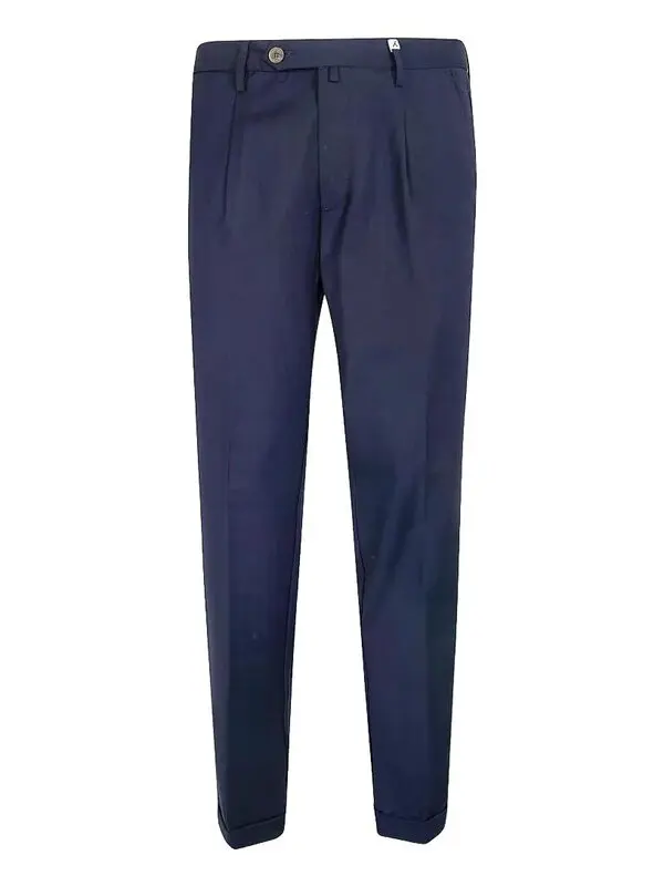 MYTHS Pleated Wool Trousers - Blue