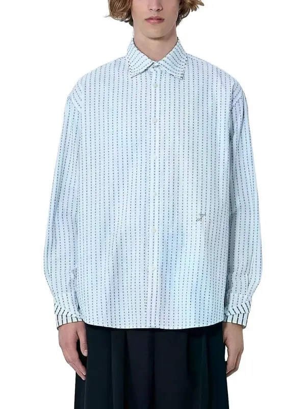 Jacquemus Patterned Cotton Poplin Shirt - Blue