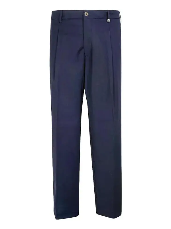 MYTHS Pressed-crease Wool Trousers - Blue