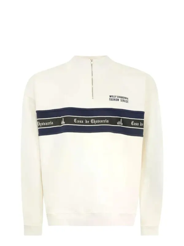WILLY CHAVARRIA Gilroy Mock-neck Sweatshirt - Neutrals