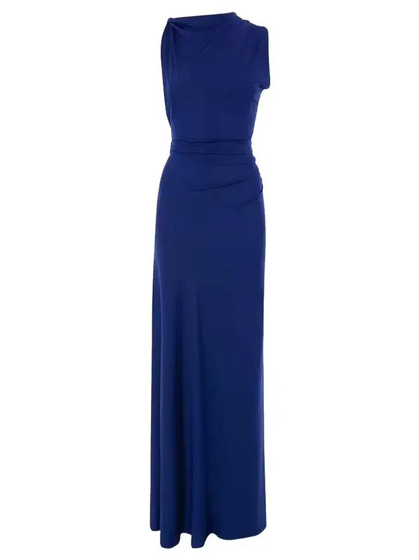 Victoria Beckham Sleeveless Draped Maxi Dress - Blue