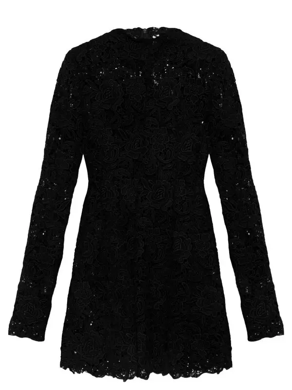 Sportmax Tefrite Lace Long-sleeve Dress - Black