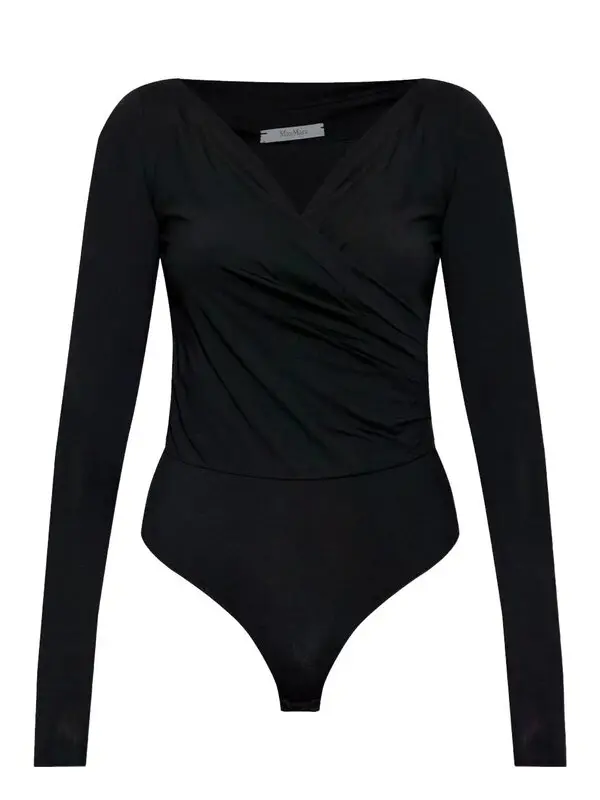 Max Mara Cicladi Wrap Long-sleeve Body - Black