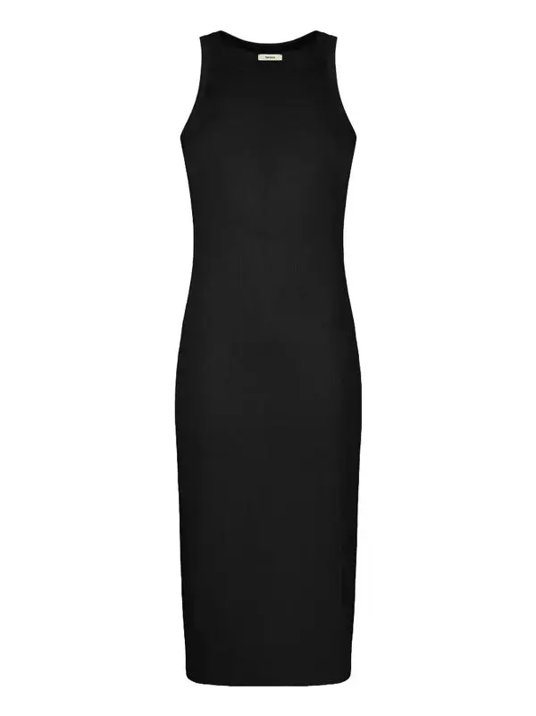 PANGAIA Ribbed Racer-back Dress - Black