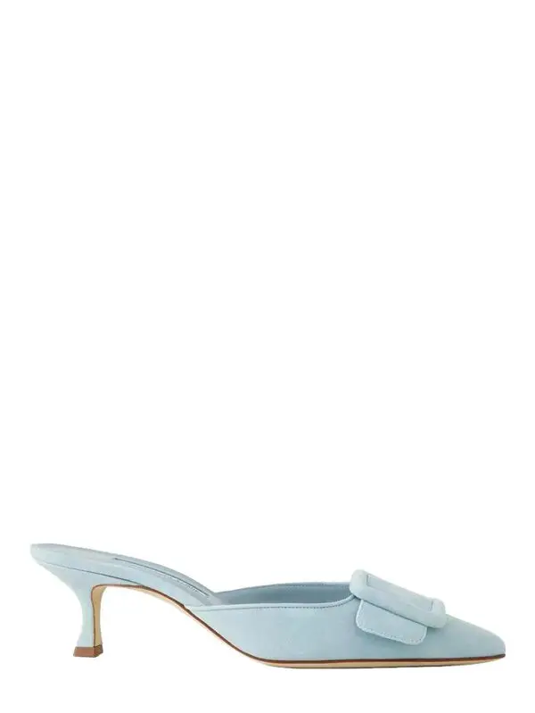 Manolo Blahnik Maysale Buckle-detail Mules - Blue