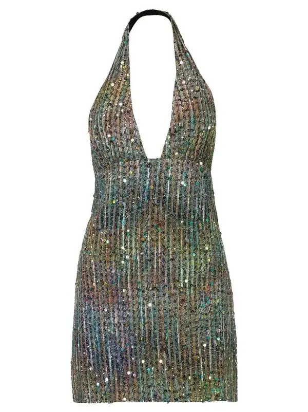 Missoni Sequin-embellished Halterneck Dress - Blue