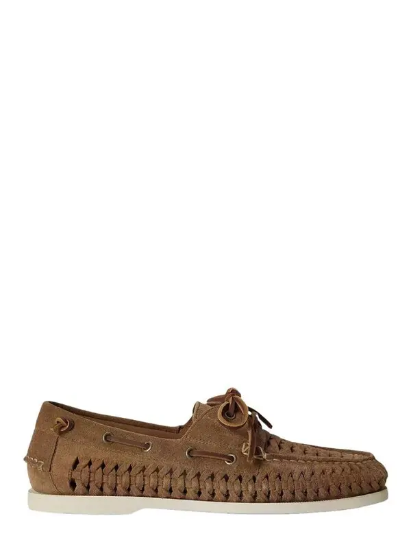 Polo Ralph Lauren Woven Leather Loafers - Brown