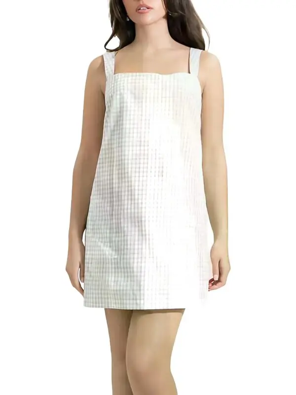 Simkhai Sloan Gingham Mini Dress - White