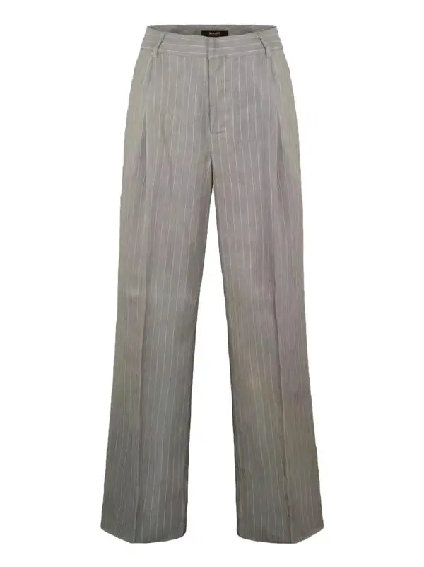 MOORER Ofilia Pinstripe Pleated Trousers - Grey