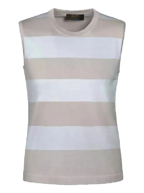 MOORER Atilia Striped Top - Neutrals