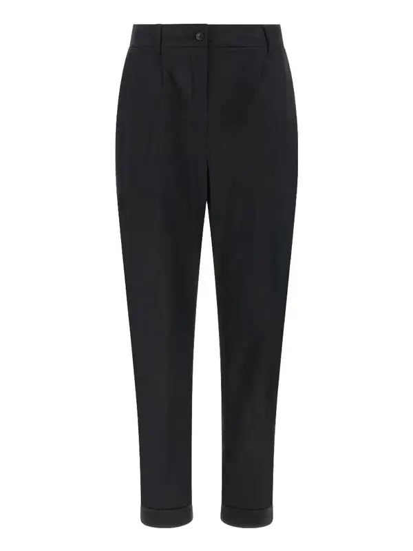 Kiton Pleated Turn-up Trousers - Black