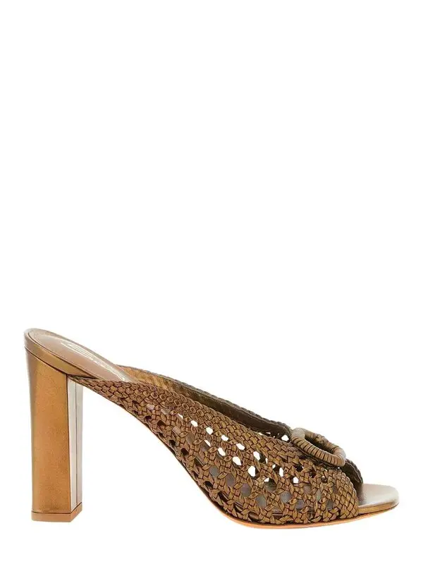 Santoni Woven Leather Sandals - Brown