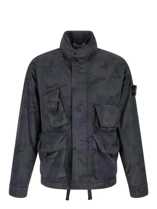 Stone Island Camouflage-print Jacket - Blue