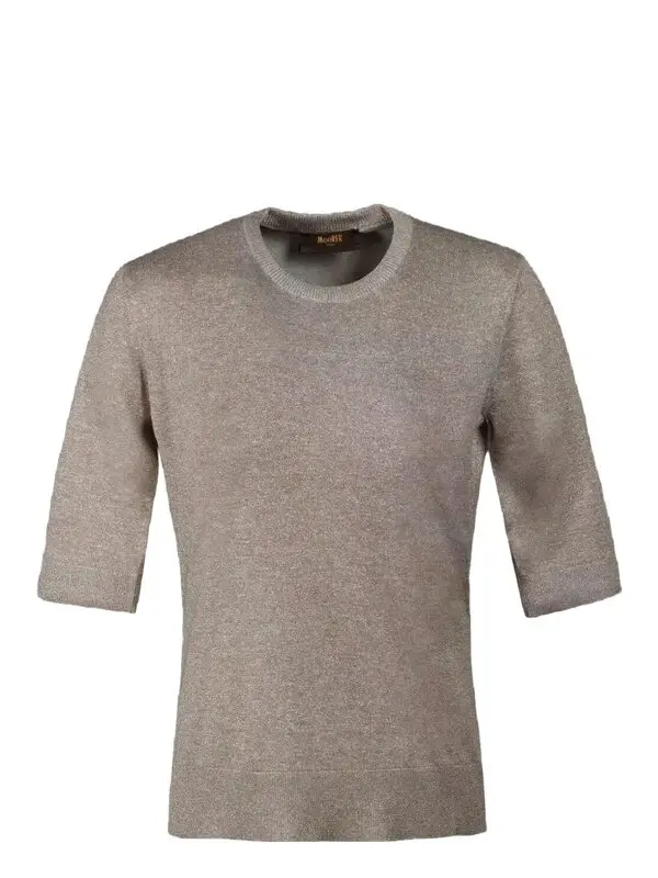 MOORER Metallic-effect Knit Top - Neutrals