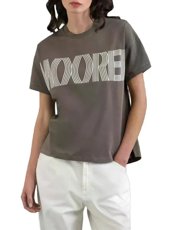 MOORER Olisa Logo-print T-shirt - Brown