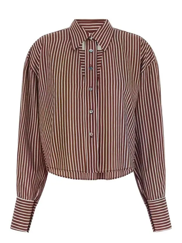 LE TWINS Luna Striped Shirt - Brown