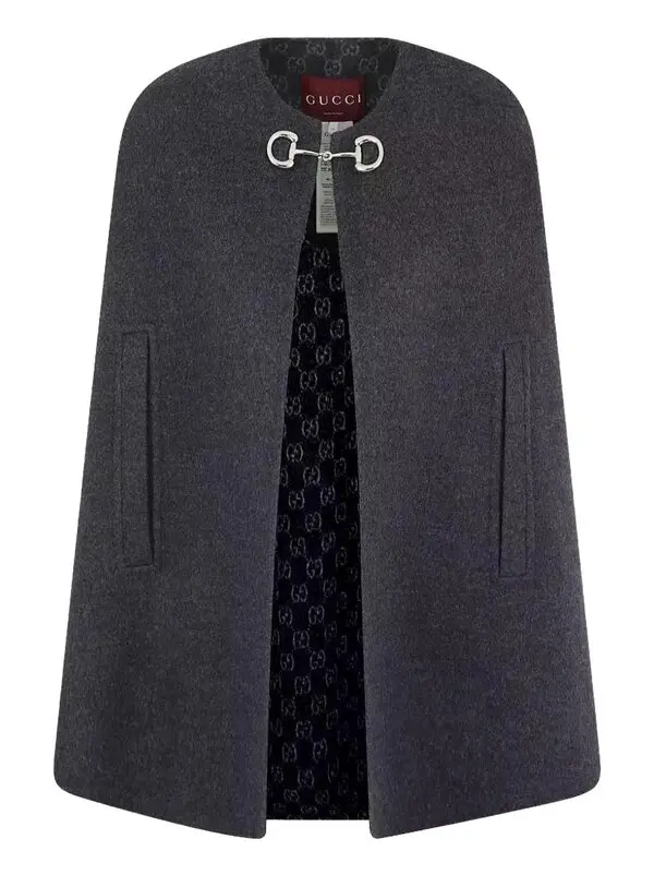 Gucci Horsebit Reversible Cape - Grey