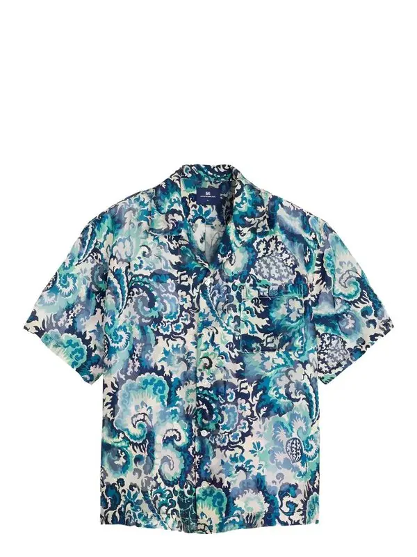 LEVI'S Paisley Jacquard Camp Shirt - Blue