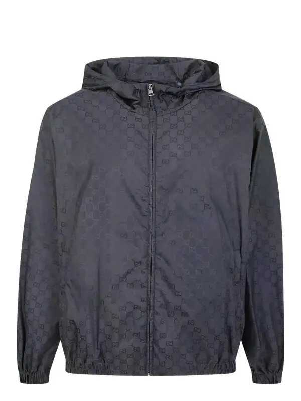 Gucci Gg-monogram Zip-up Jacket - Blue