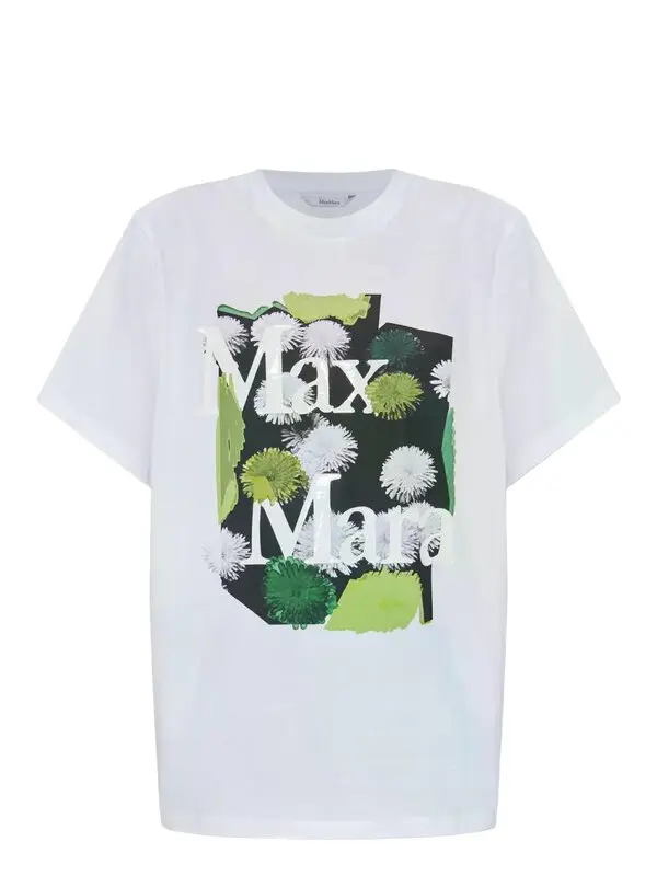 Max Mara Floral-print Cotton T-shirt - White