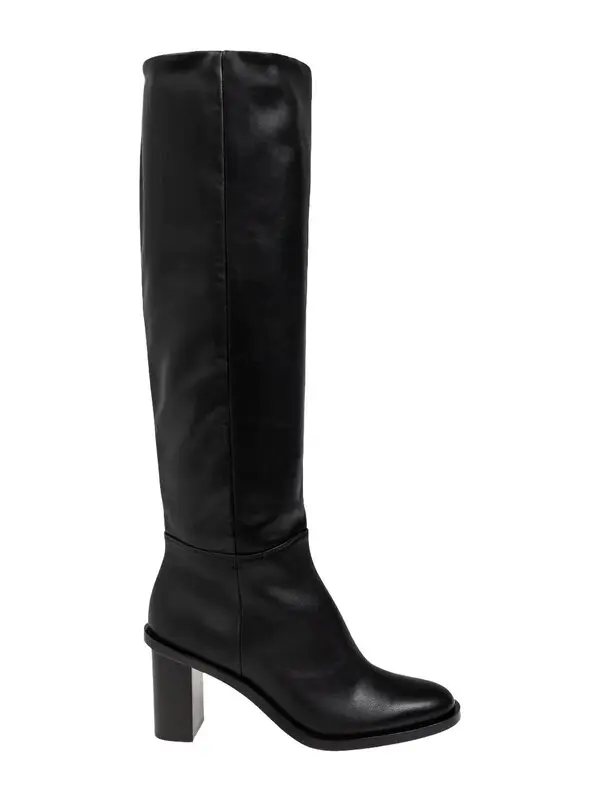 Max Mara 90mm Leather Knee High Boots - Black