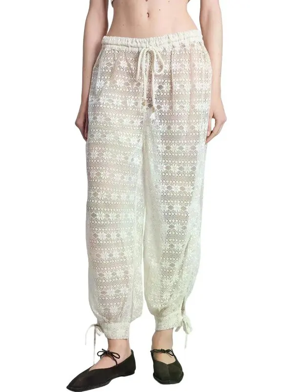 Antik Batik Dolly Floral-lace Trousers - White