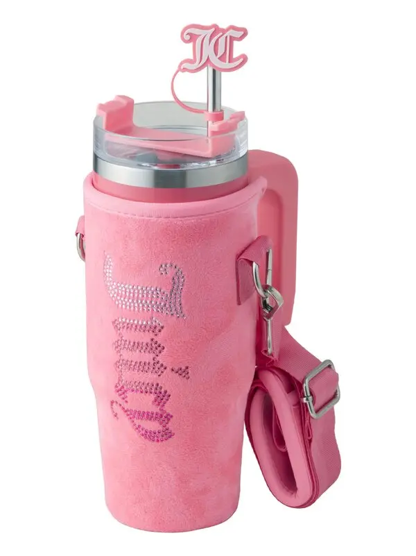 Juicy Couture 30oz Jetsetter Stainless Steel Travel Tumbler With Pouch - Hot Pink