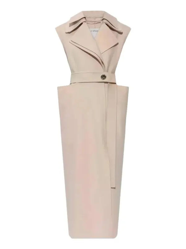 Sportmax Belted Sleeveless Coat - Neutrals