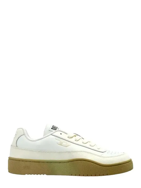 DIESEL® Logo Leather Sneakers - Neutrals
