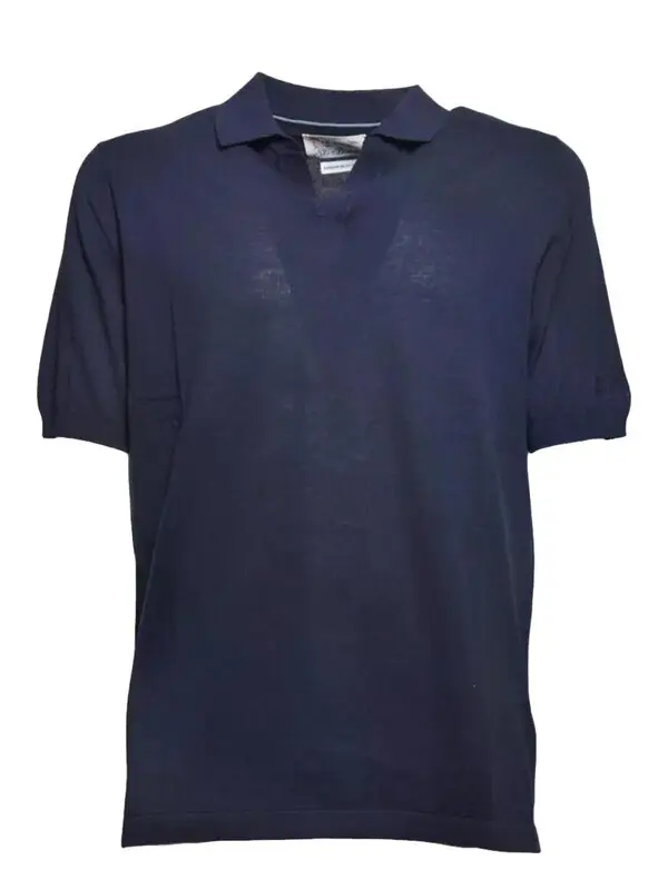 MC2 SAINT BARTH Fine-knit V-neck T-shirt - Blue