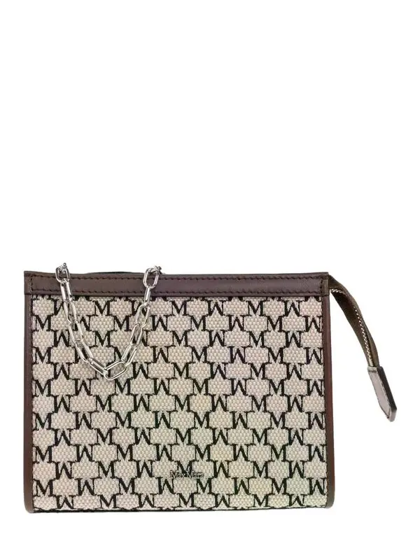 Max Mara Monogram-pattern Clutch - Brown