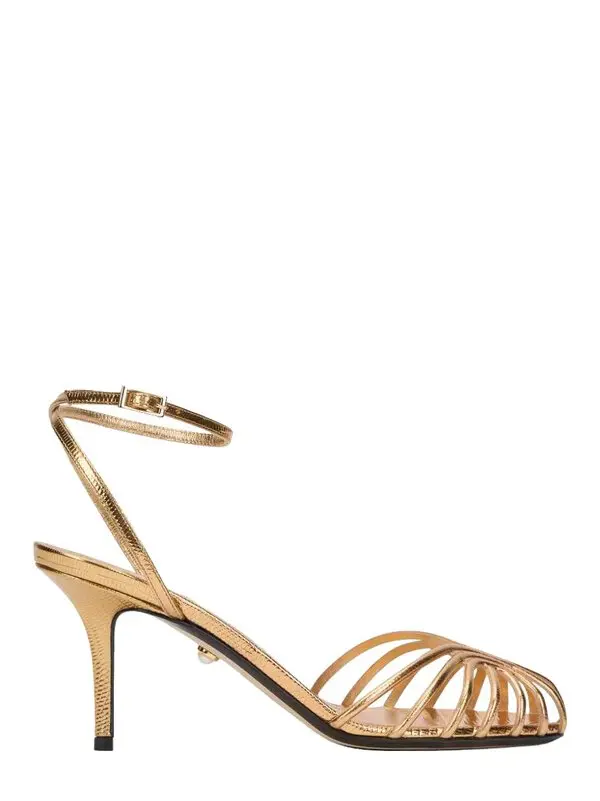 ALEVI MILANO Blake Cage-effect Stiletto Sandals - Gold