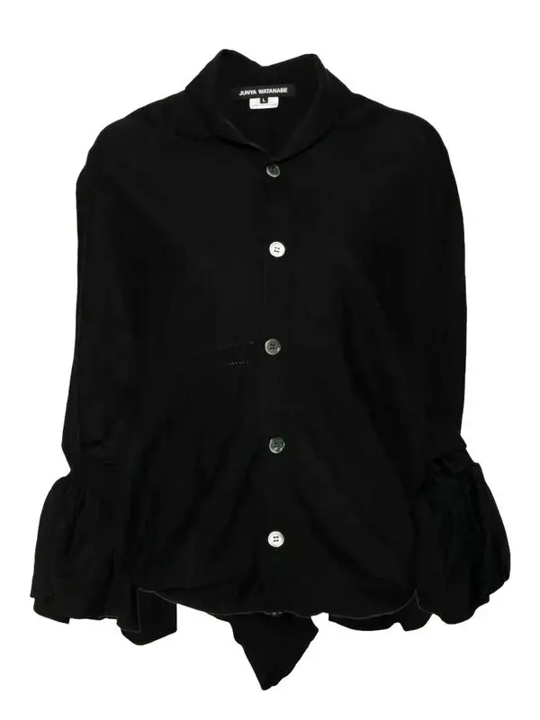 Junya Watanabe Ruffled-sleeve Cardigan - Black