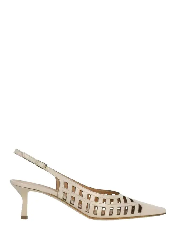 JULIE DEE Cage-detail Slingback Pumps - Neutrals