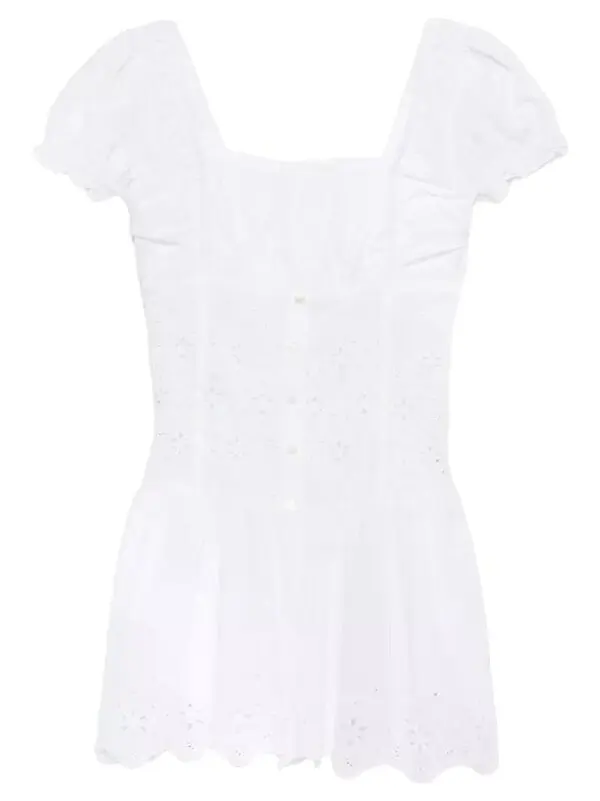Frankies Bikinis Lucien Broderie-anglaise Mini Dress - White
