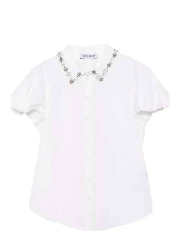 Dice Kayek Crystal-embellished Puff-sleeve Blouse - White