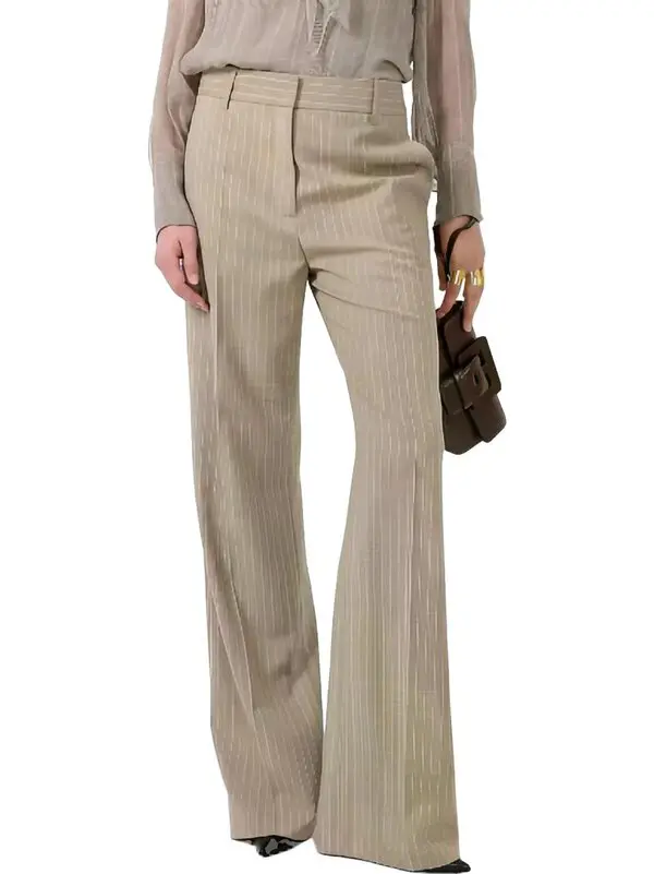 Barbara Bui Pinstripe-pattern Wide Leg Trousers - Neutrals