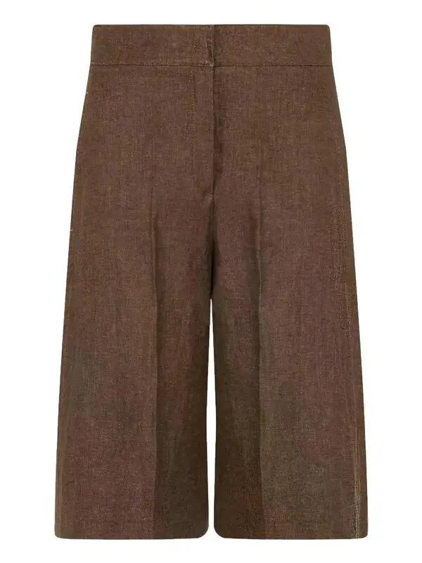 SLOWEAR Pressed-crease Wide-leg Shorts - Brown