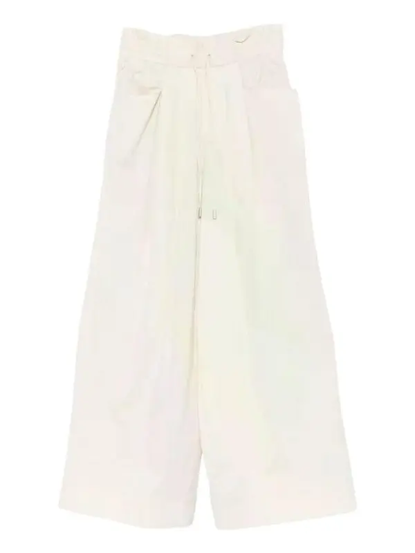 PT TORINO Rose Drawstring Wide-leg Trousers - Neutrals