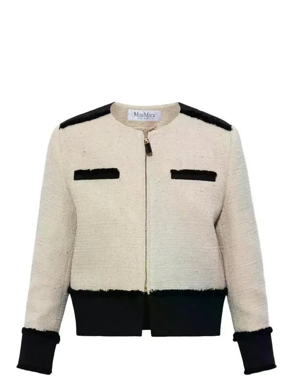 Max Mara Pagaia Fringed Trim Jacket - Neutrals