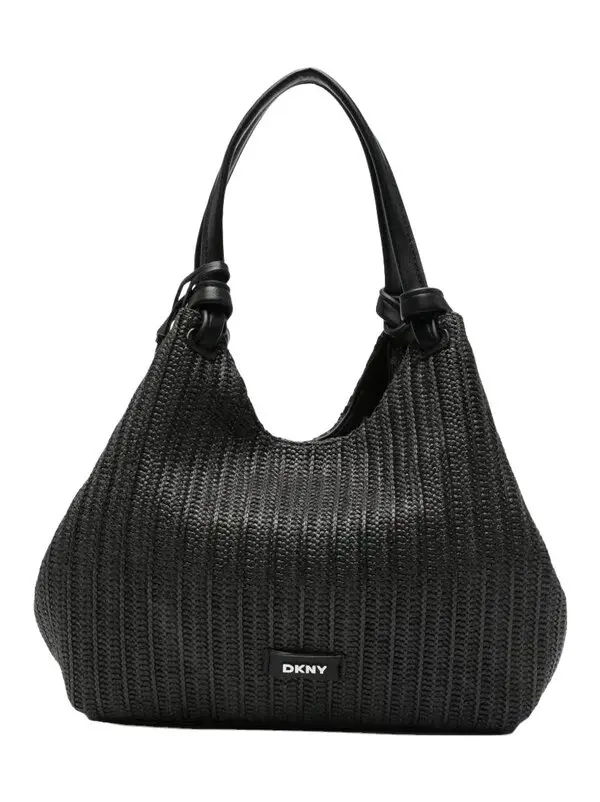 Dkny Woven-design Tote Bag - Black