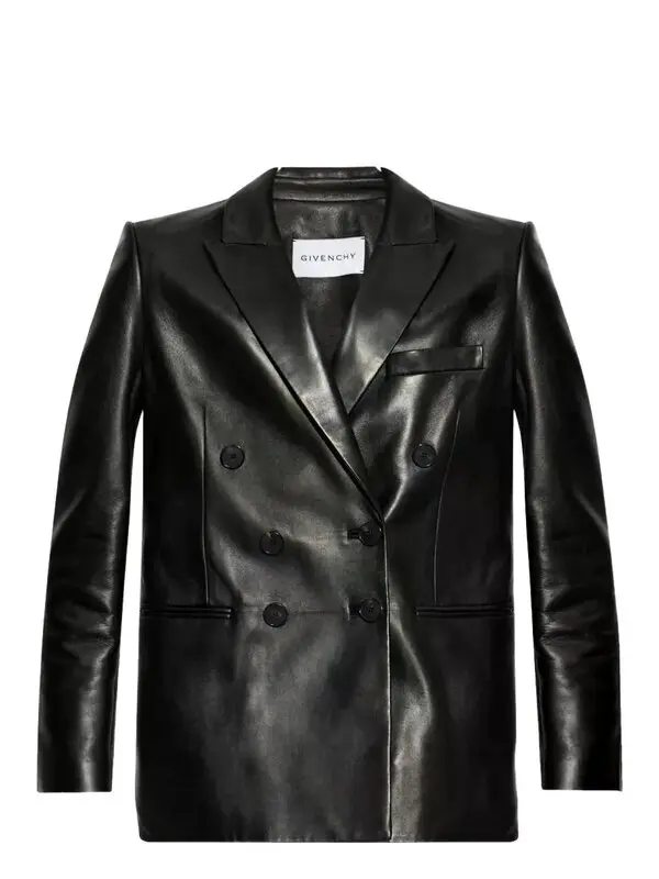 Givenchy Double-breasted Leather Jacket - Black