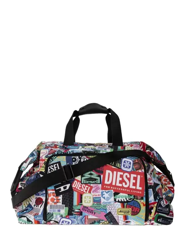 DIESEL® Sticker-print Duffle Bag - White