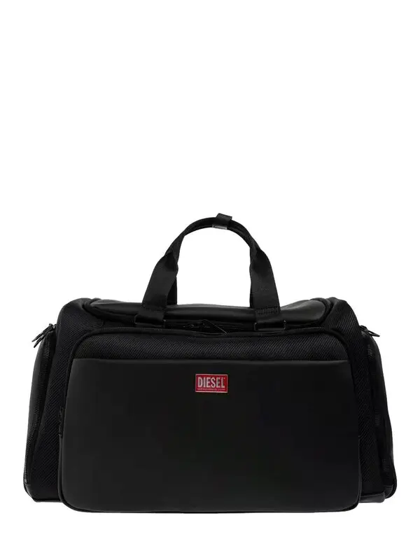 DIESEL® Logo-patch Pocket-detail Duffle Bag - Black
