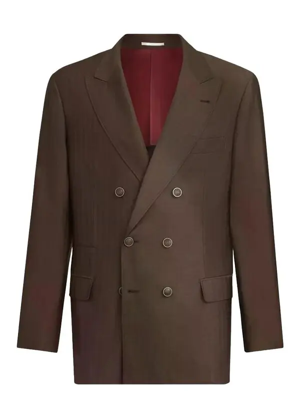 Brunello Cucinelli Virgin Wool And Cashmere One-and-a-half Breasted Deconstructed Blazer - Brown