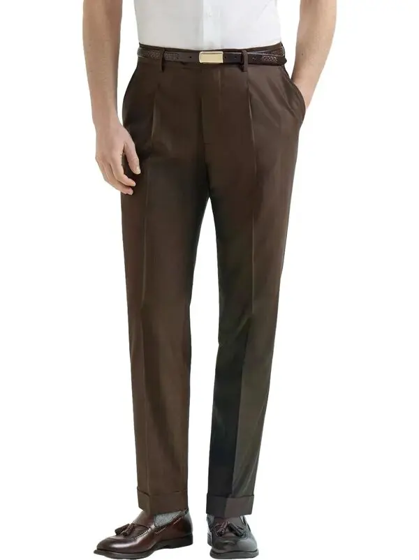 Brunello Cucinelli Virgin-wool And Cashmere Trousers - Brown