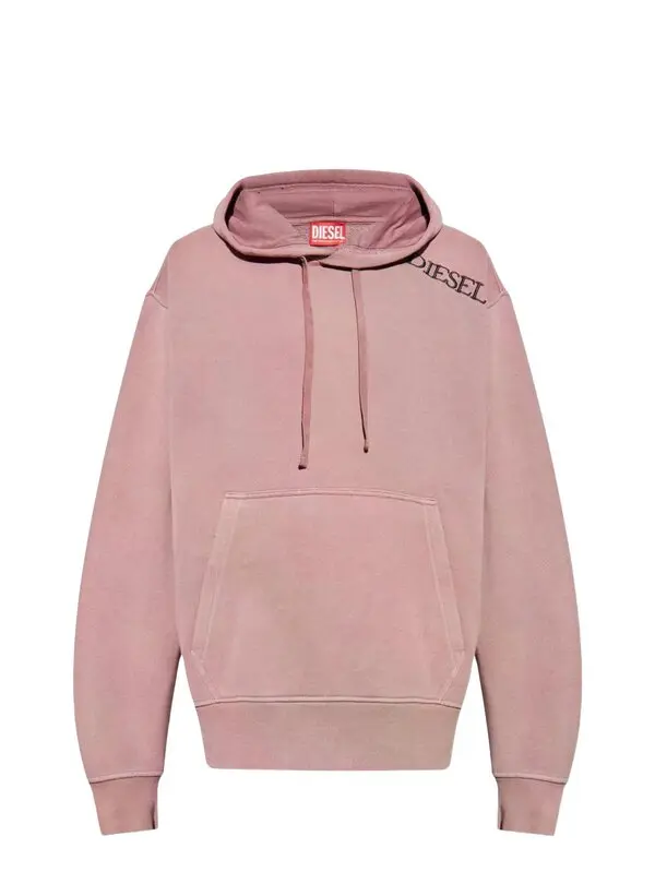DIESEL® Embroidered-logo Hooded Sweatshirt - Pink