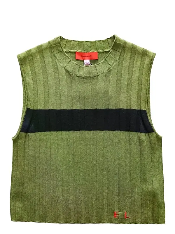 Eckhaus Latta Ribbed-knit Striped Top - Green