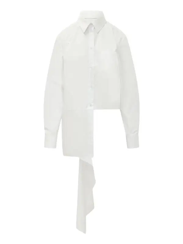 MSGM Asymmetric Hem Draped Shirt - White