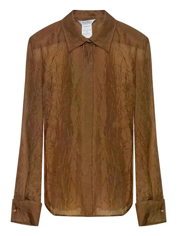 Max Mara Eloisa Crumpled Silk Shirt - Brown